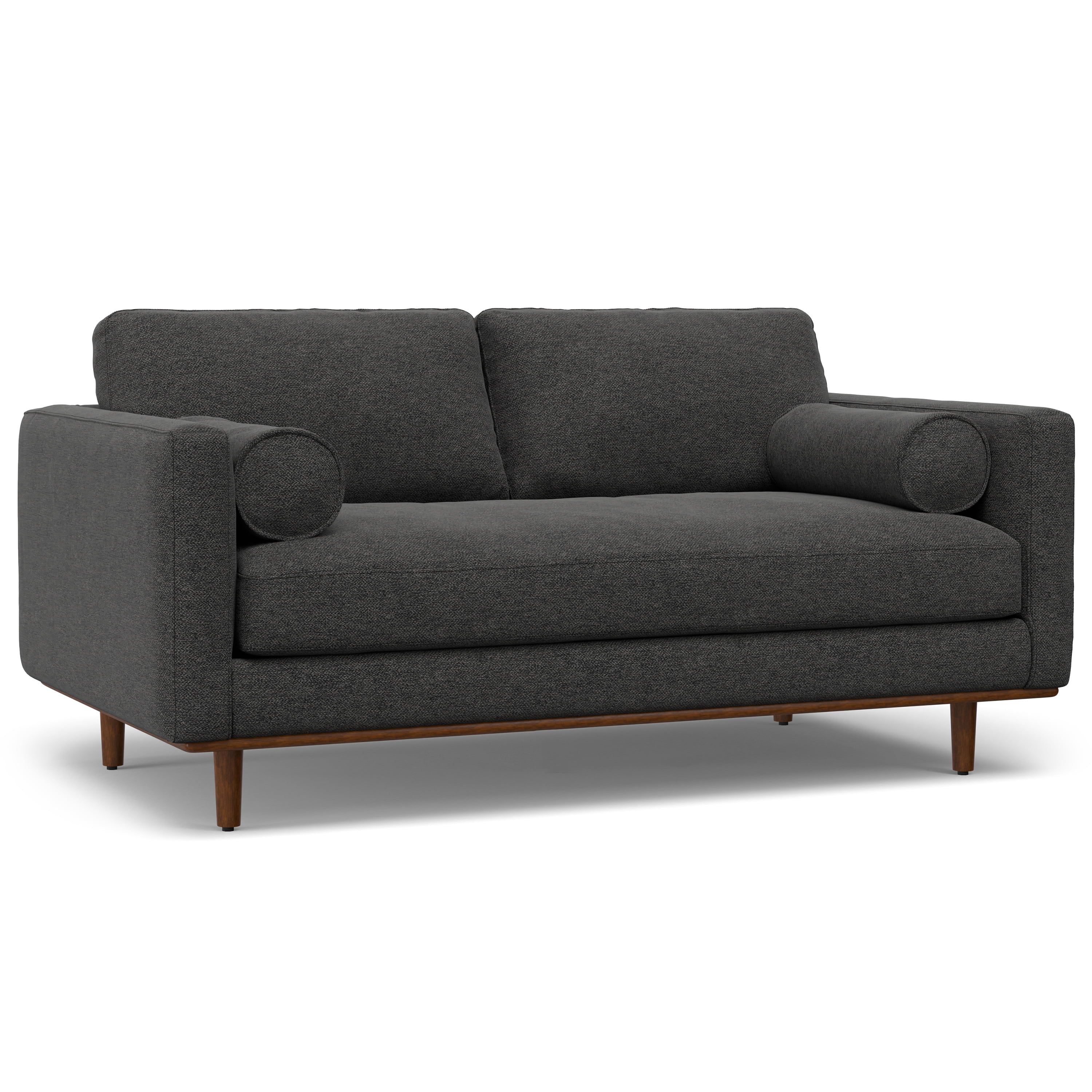 Simpli Home Morrison Mid-Century Modern 72 inch Wide Sofa in Charcoal ...