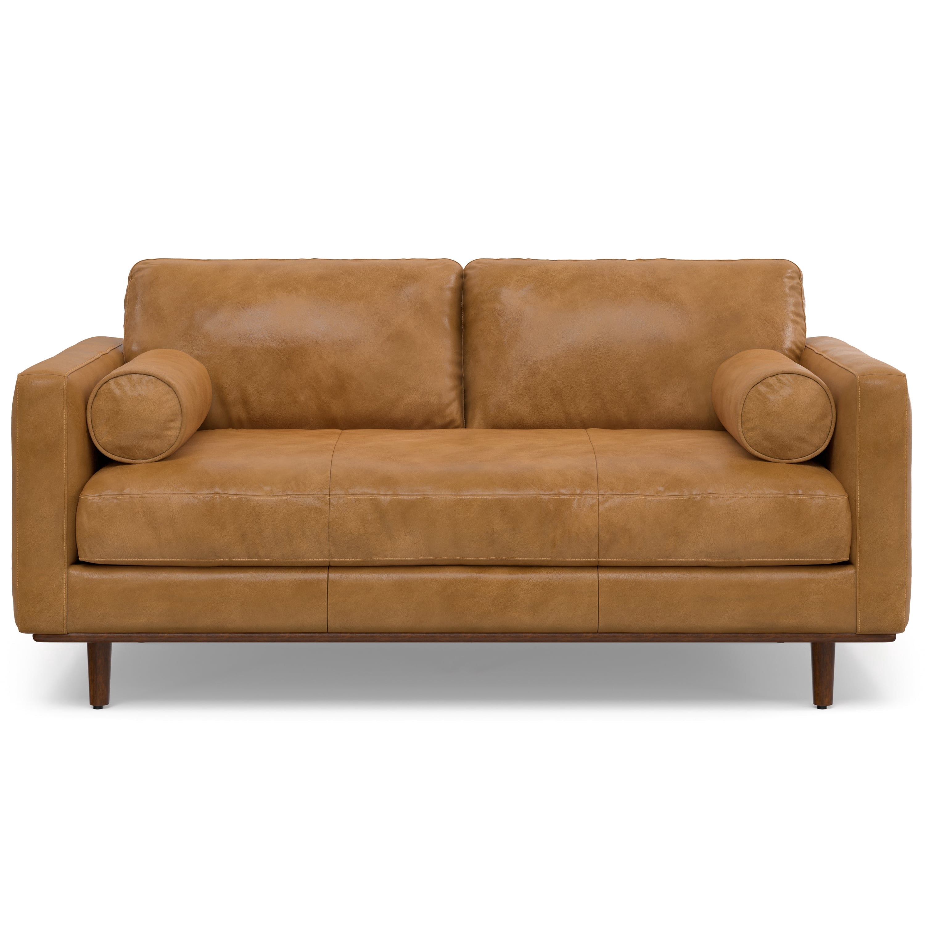 Morrison 72 inch Wide Mid-Century Modern Sofa in Sienna Top Grain ...