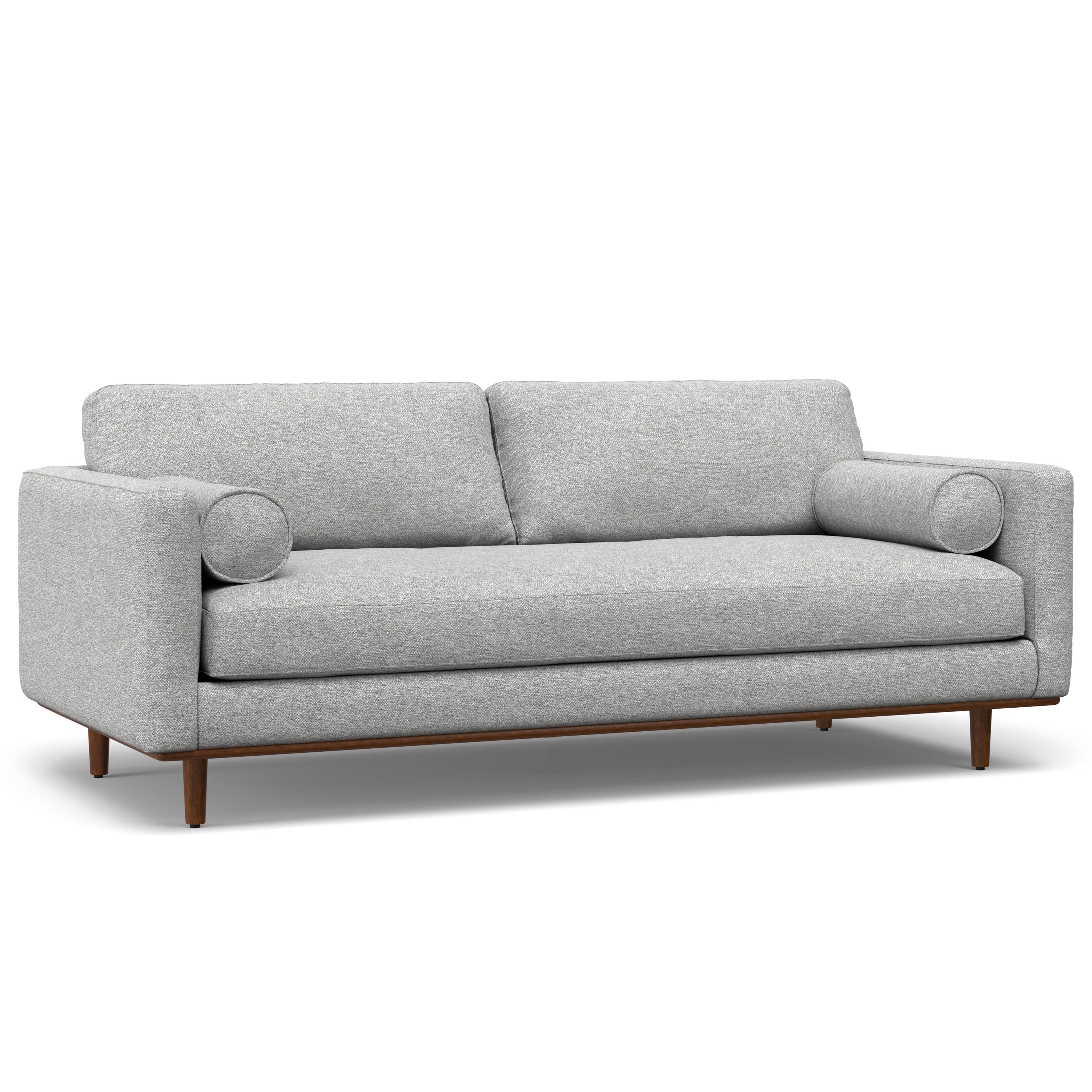 Simpli Home Morrison Mid-Century Modern 89 inch Wide Sofa in Mist Grey ...