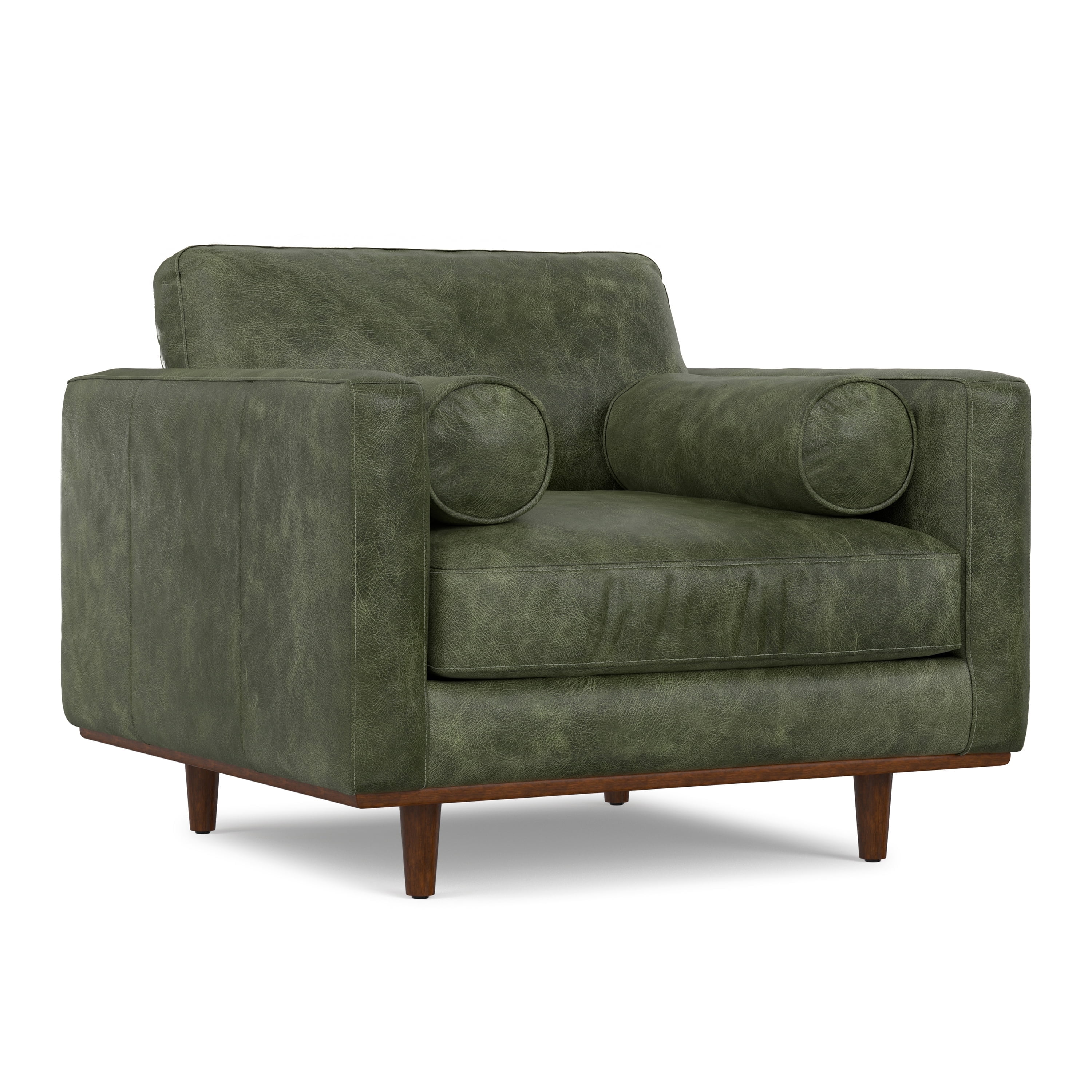 Morrison 43 inch Wide Mid-Century Modern Accent Chair in Moss Green Top ...