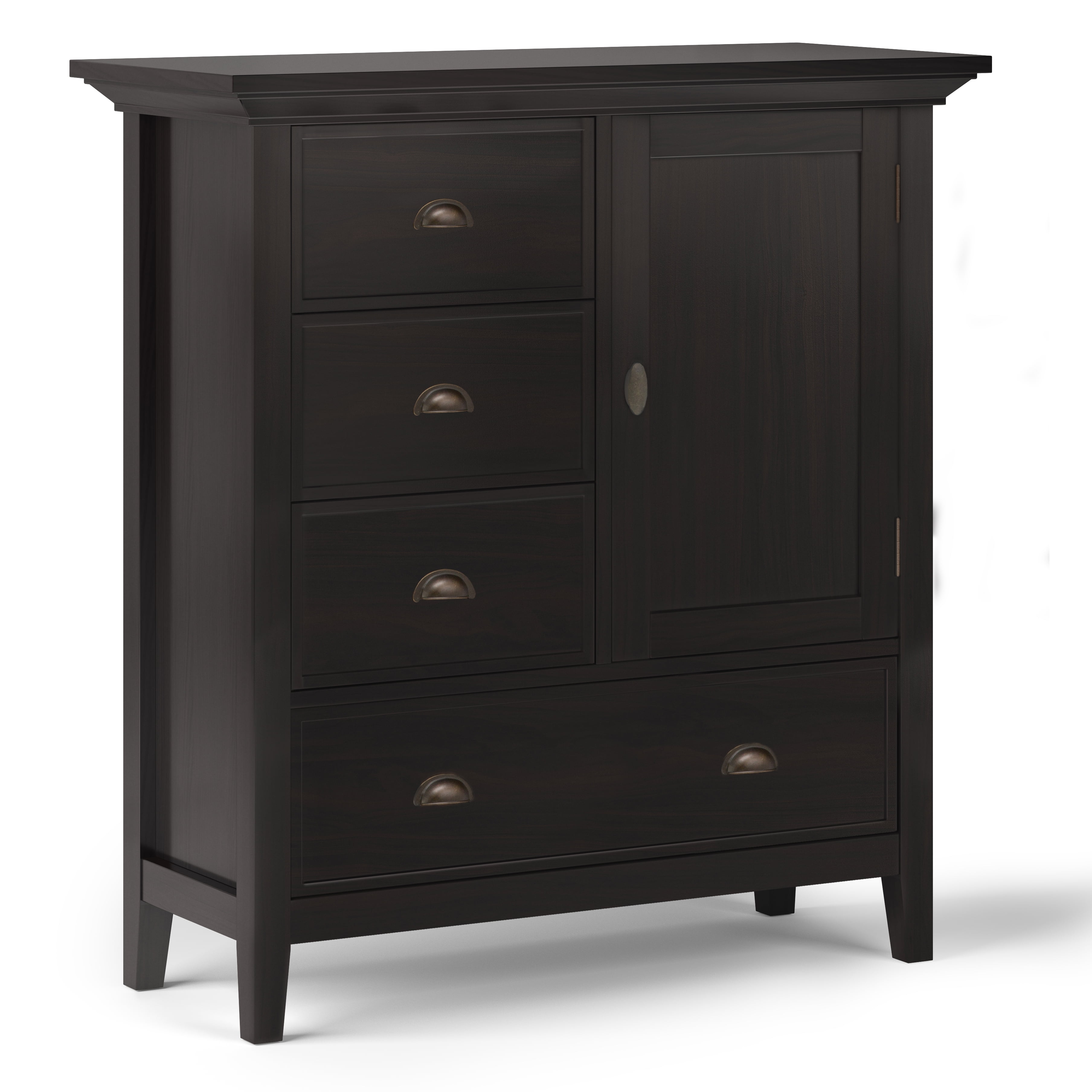 Simpli Home Redmond Solid Wood 39 Transitional Medium Storage Cabinet in Black Walmart