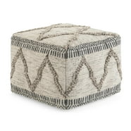 Edgeley Boho Round Pouf in Grey, Natural Woven Braided Jute - Walmart.com