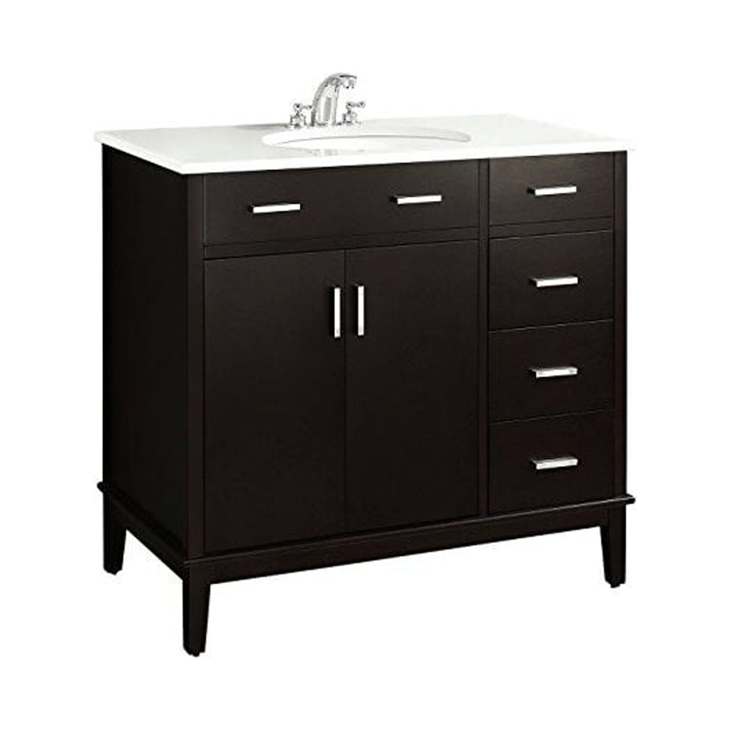 Urban Loft 36 inch Dark Espresso Brown Bath Vanity - Walmart.com