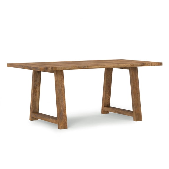Whitley 72 inch Wide Solid Mango Farmhouse Dining Table in Burnt Wax ...