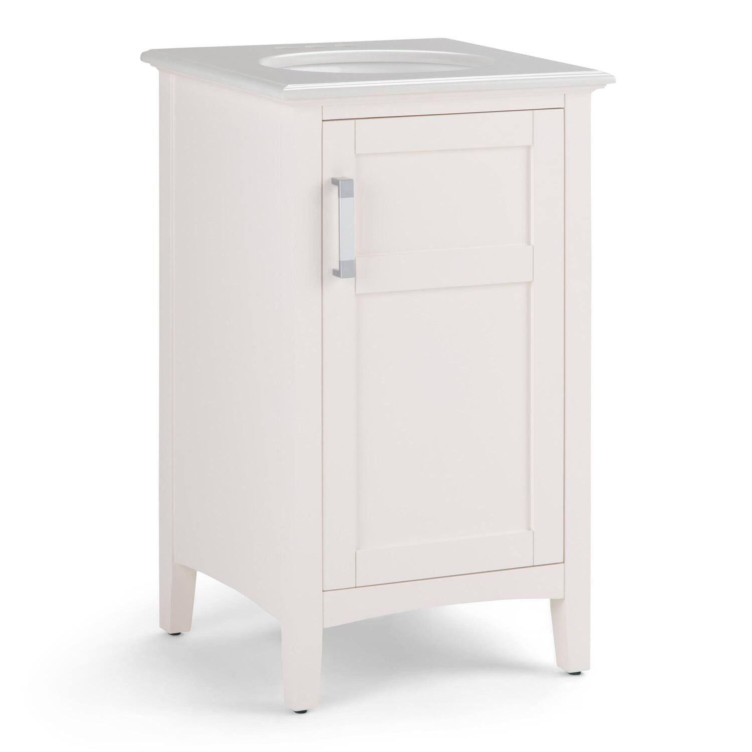 Winston 20 inch Bath Vanity with Bombay White Engineered Marble Top ...