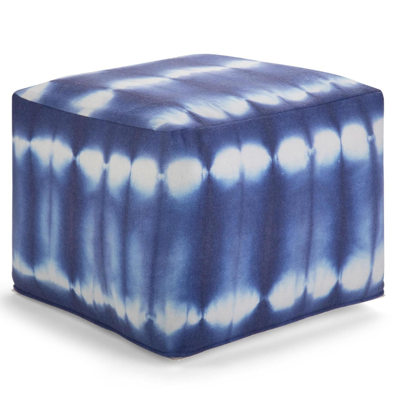 Simpli Home Xavier Square Pouf-Color:Blue - Walmart.com