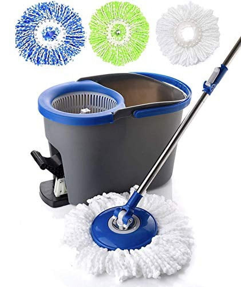 Simpli-Magic 79381 Spin Cleaning System with 3 Microfiber Mop Heads ...
