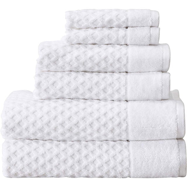 Simpli-Magic 8-Pc Bath Towel Set Cotton Diamond Waffle Towels for ...