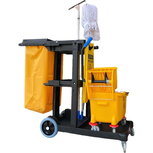 Simpli-Magic Portable Multi-Purpose Janitorial Cart with Wheels ...