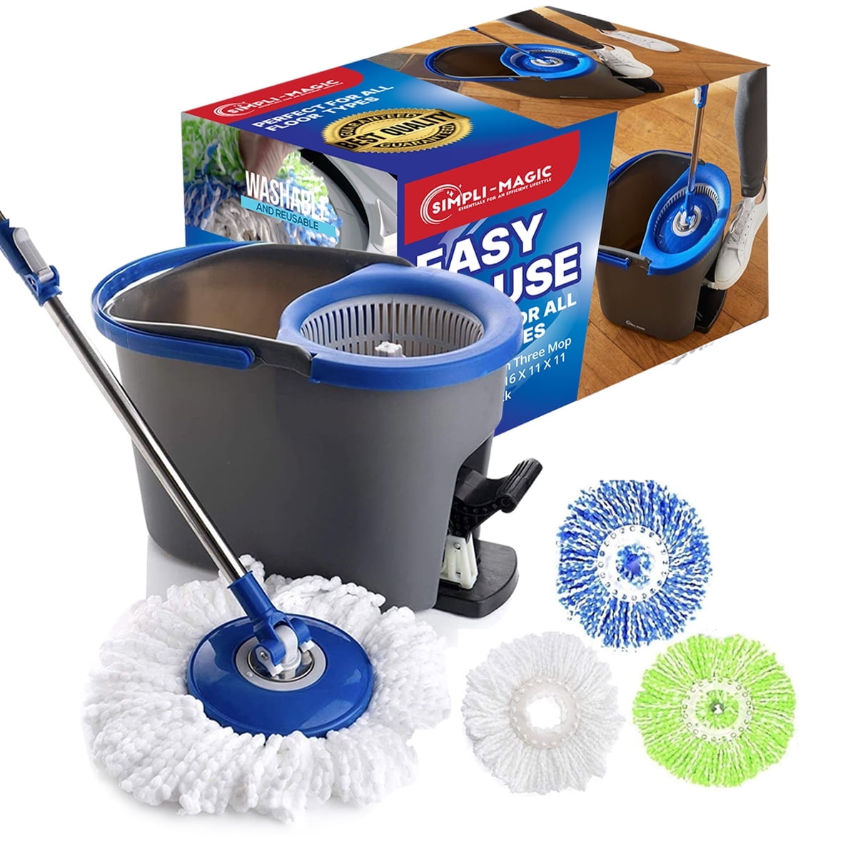 Simpli-Magic Portable Compact Spinner Spin Mop Cleaning System with ...
