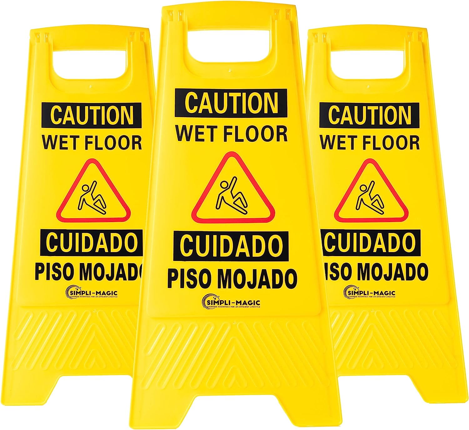 (2 pack) Simpli-Magic Wet Floor Signs Set with Basic Yellow Safety ...