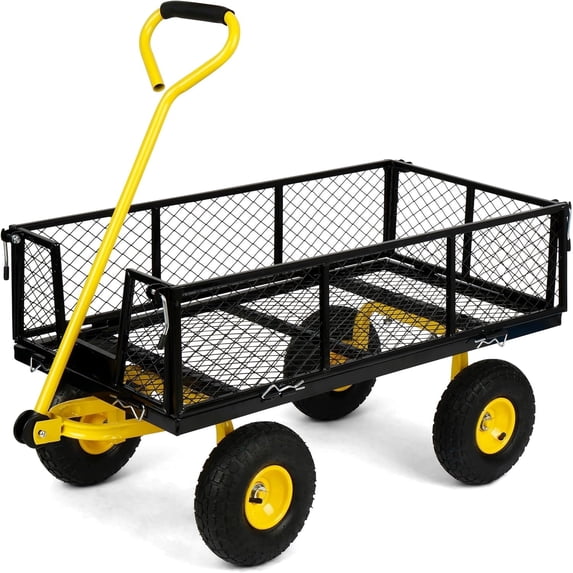 Simpli-Magic 1100-lb Capacity Yard Cart with Removable Mesh Sides ...
