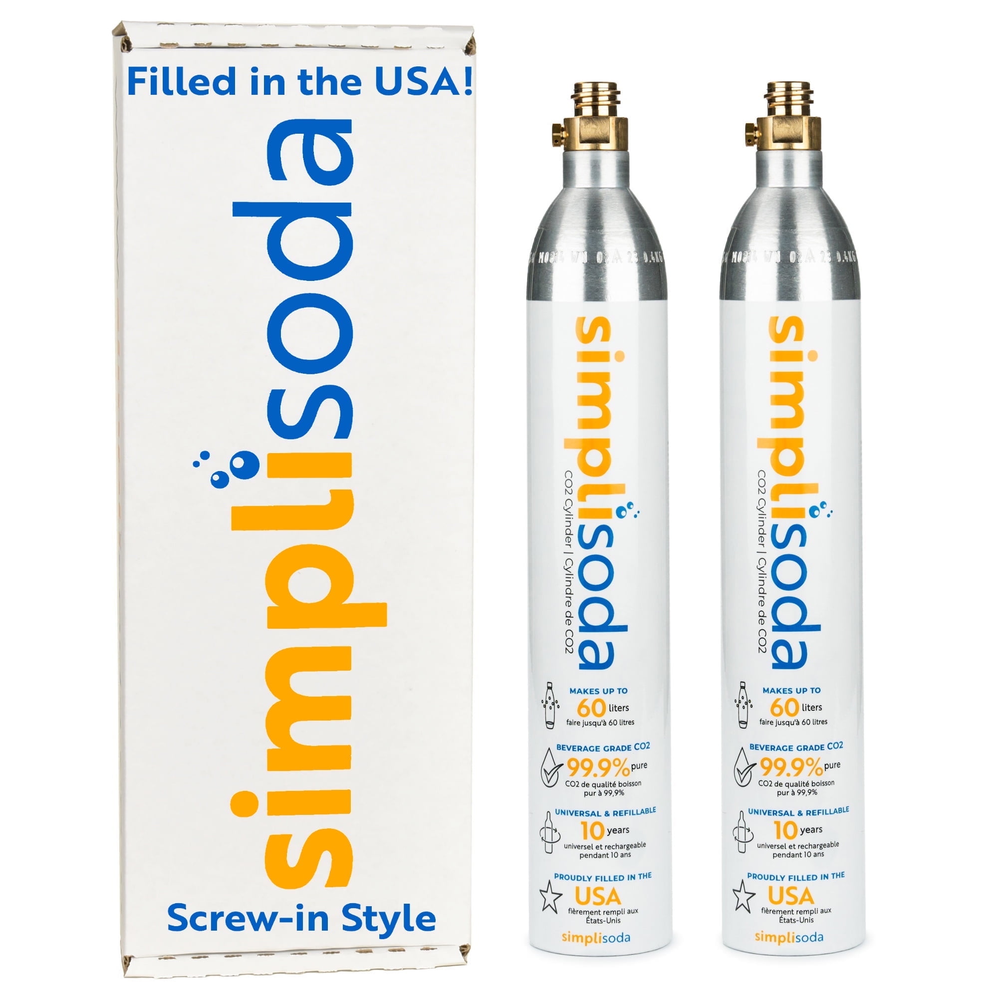 Simpli Soda 60L CO2 Cylinders - Compatible with Sodastream, Ninja ...