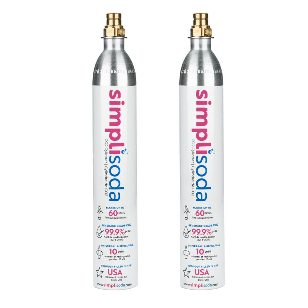 Simpli Soda CO2 Cylinders 60L, Pink Quick Connect Compatible, Set of 2 ...