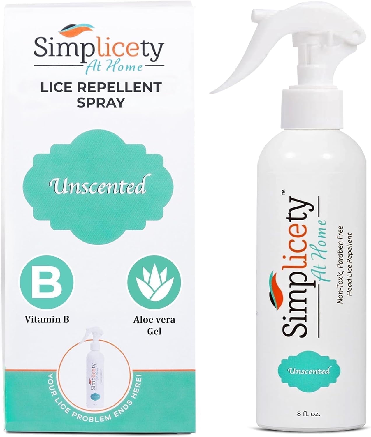 Simplicety Lice Repellent Spray with Aloe Vera & Vitamin B – Unscented ...