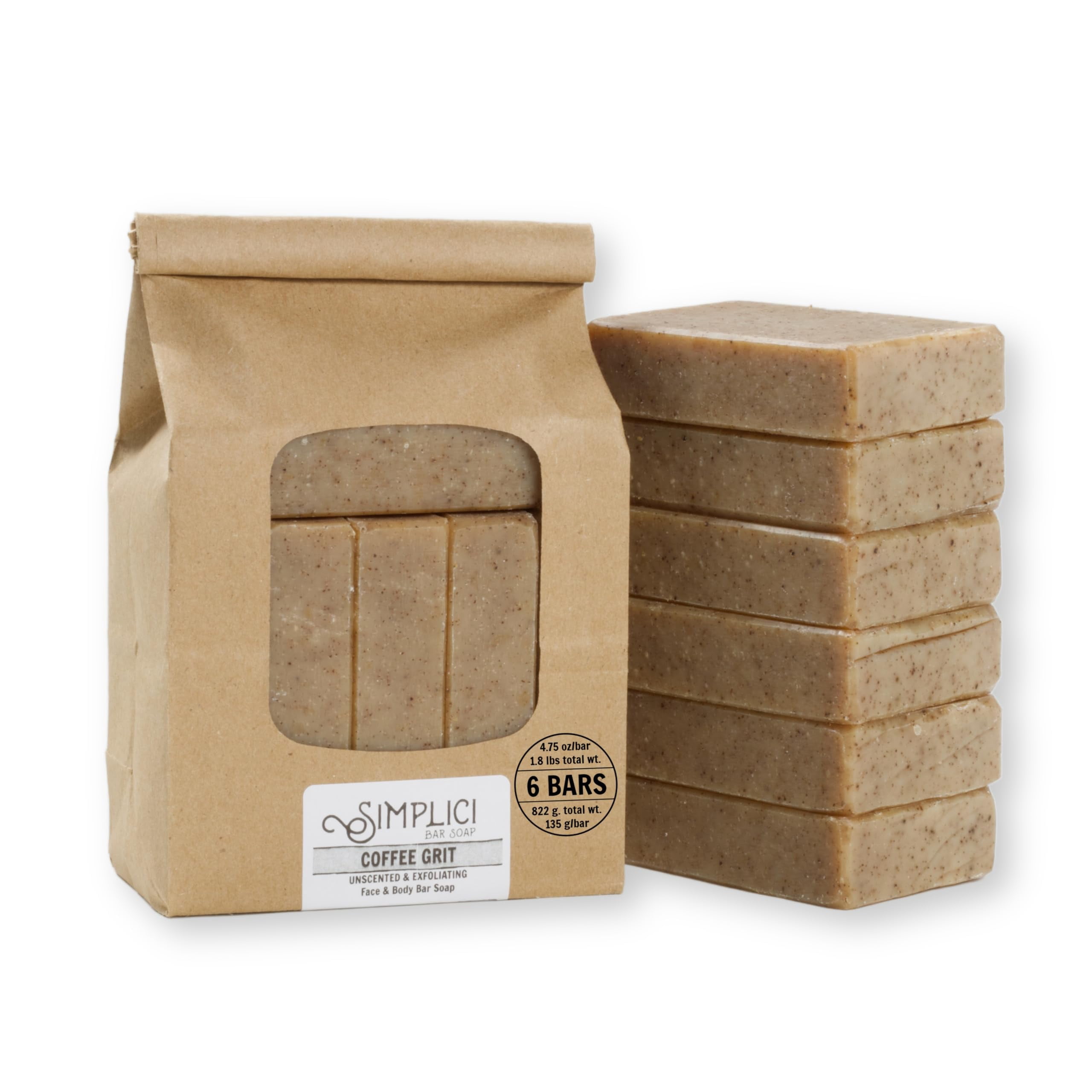 Simplici Coffee Grit Natural YYF14 Soap (exfoliating + for sensitive ...