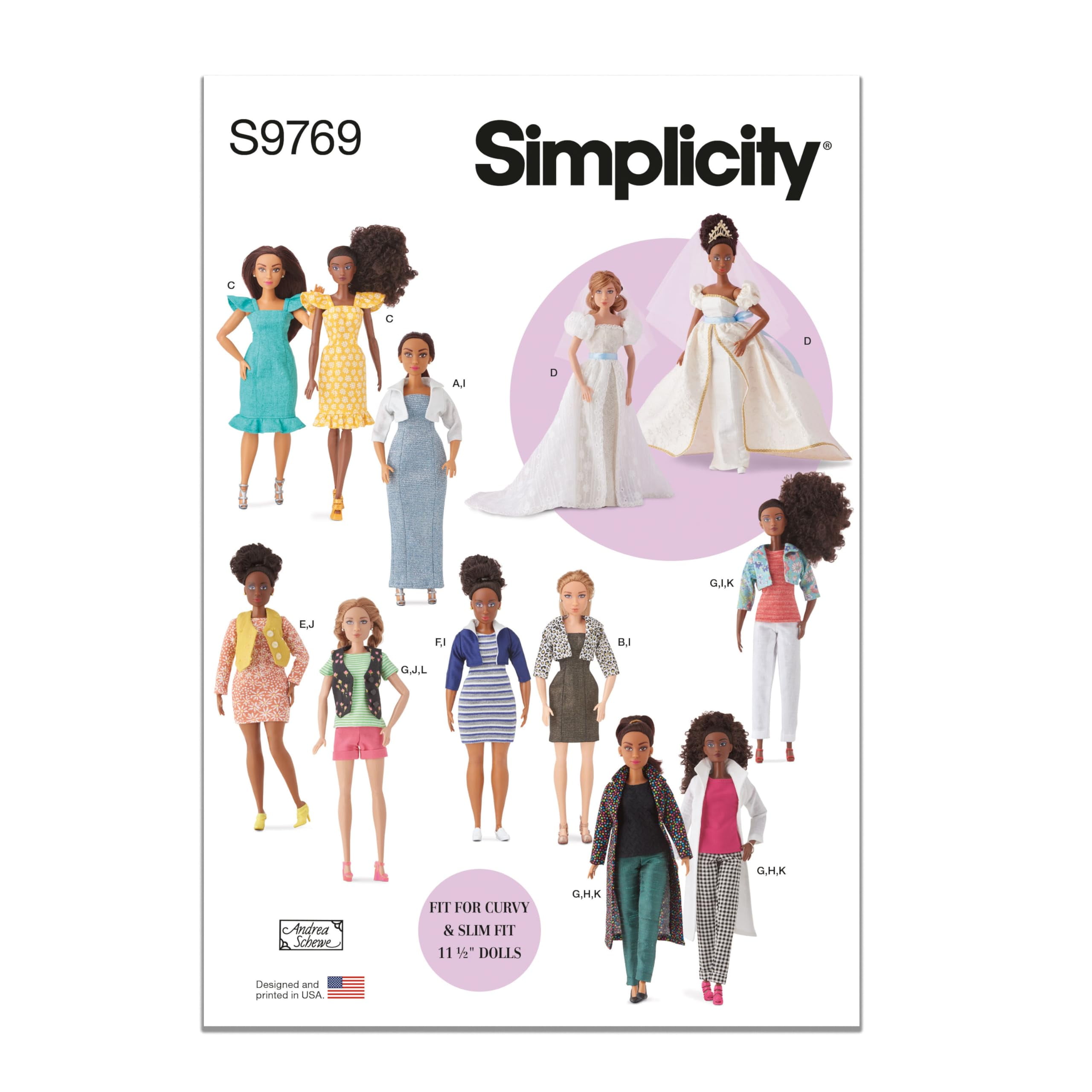 Simplicity 11.5" Fashion Clothes for Regular and Curvy Size Sewing ...