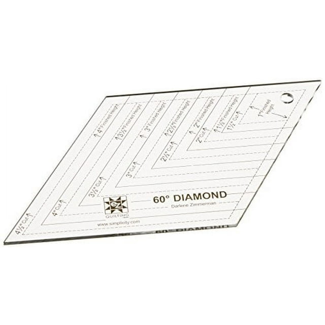 Simplicity 60 Degree Diamond Quilting Ruler and Quilting Template, 8" x ...