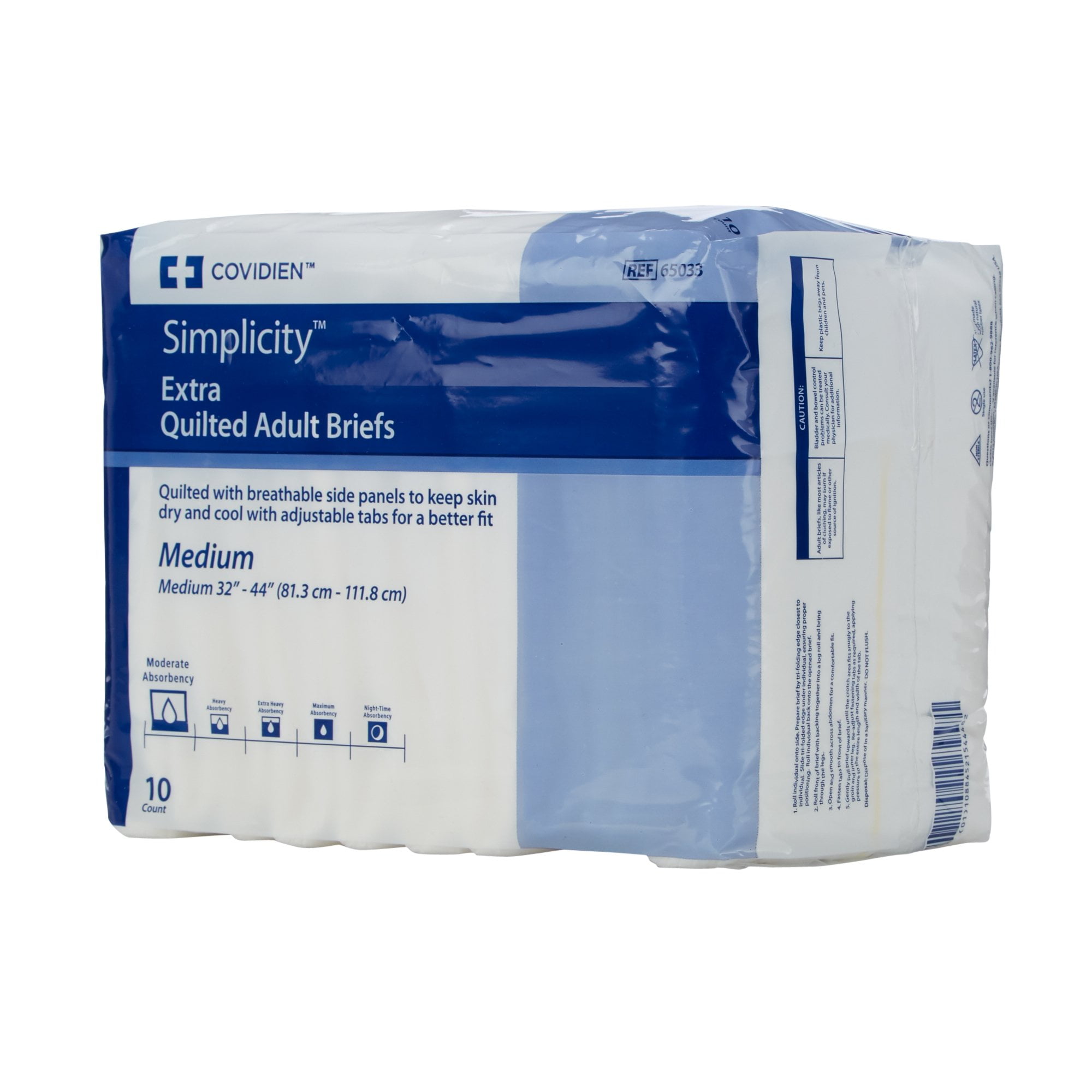 Simplicity Adult Brief Tab Closure Medium Disposable Moderate ...