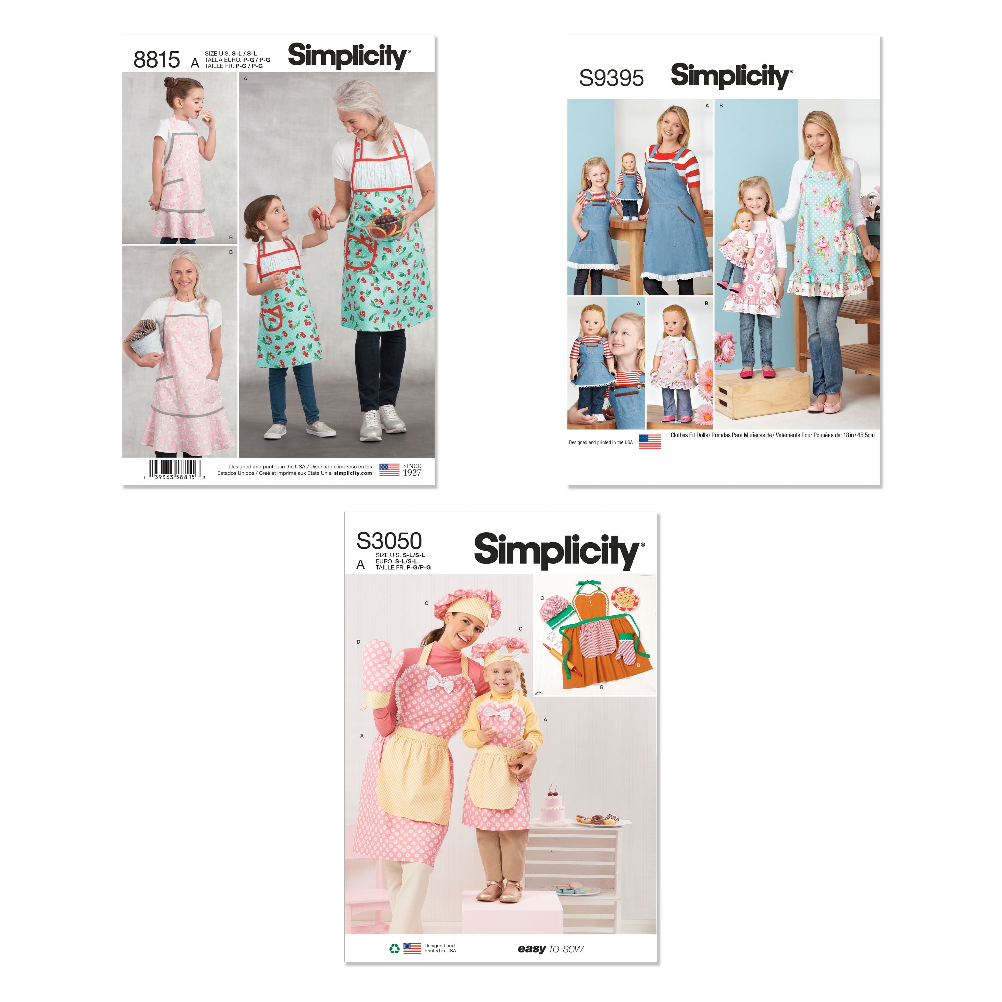 Simplicity Apron Adult and Child S M L Pattern Bundle BD10014 Size S ...