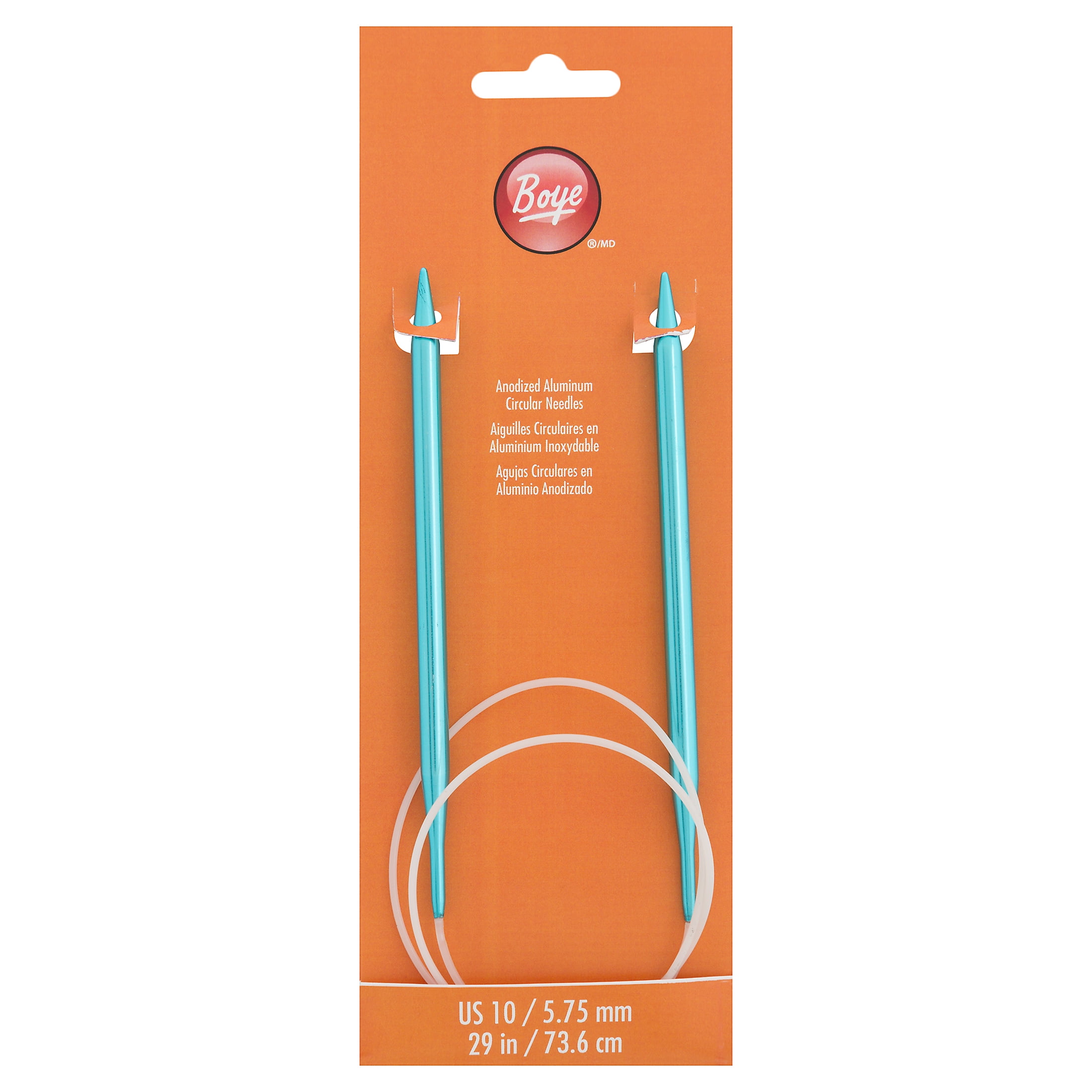 Boye 29 in Anodized Aluminum Circular Knitting Needles Size 10 Blue ...