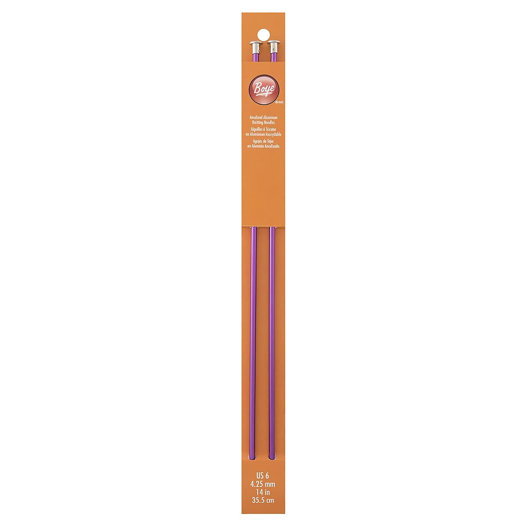 Simplicity Boye Aluminum Knitting Needles, 14 in Size 6, 2 Count Purple ...