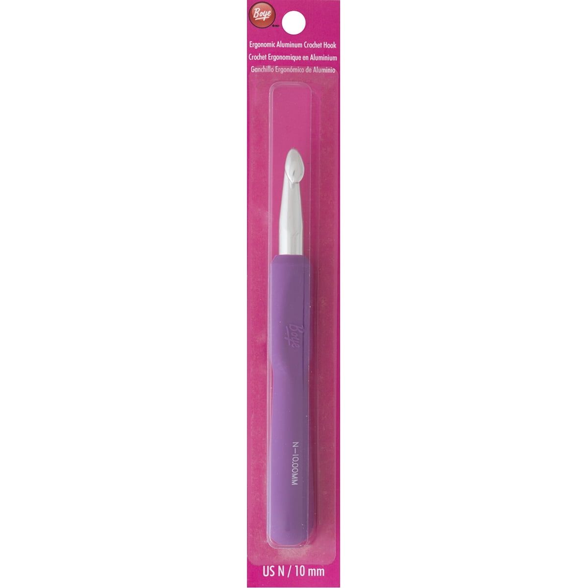 Simplicity Boye Ergonomic Aluminum Crochet Hook, Size N Purple ...