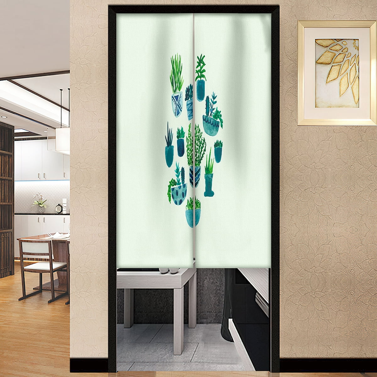 Simplicity Cartoon Cactus Japanese Door Curtain Kitchen Partition ...