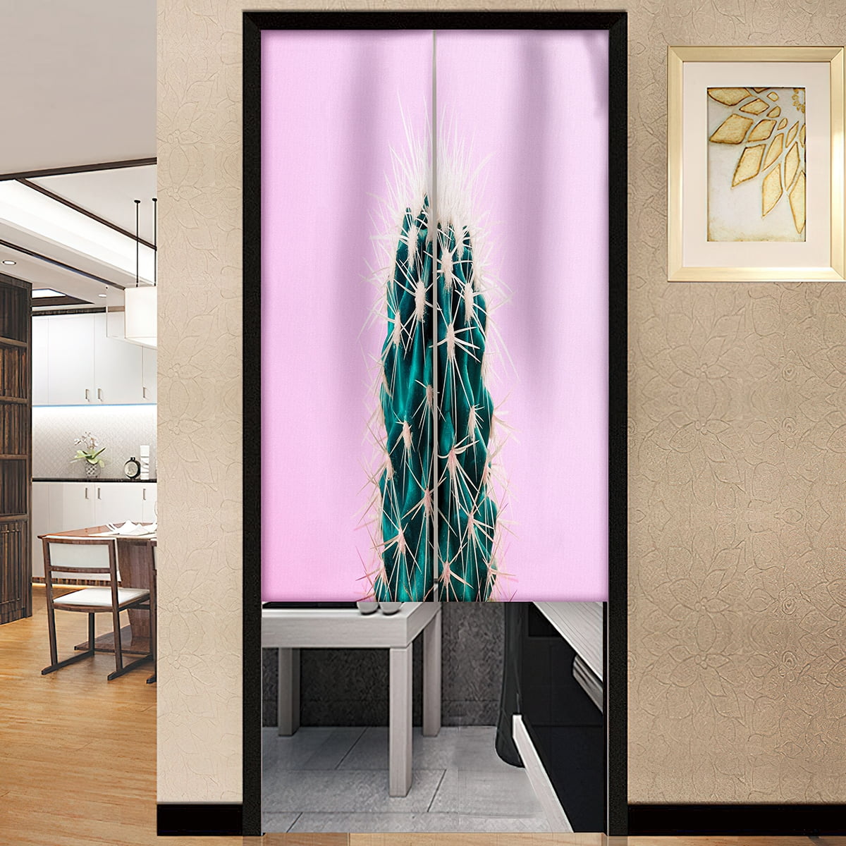 Simplicity Cartoon Cactus Japanese Door Curtain Kitchen Partition ...
