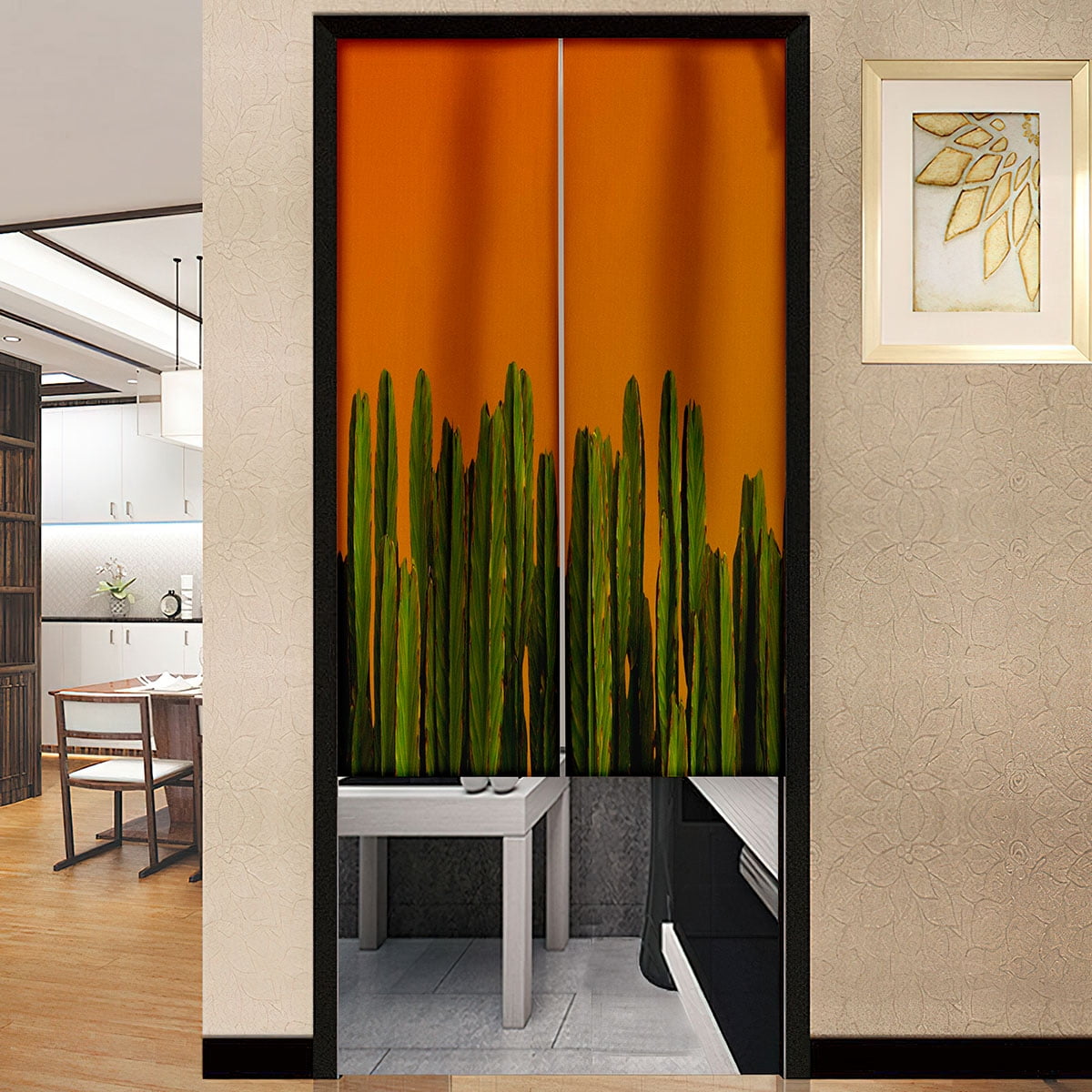 Simplicity Cartoon Cactus Japanese Door Curtain Kitchen Partition Drapes Restaurant Living Room ...