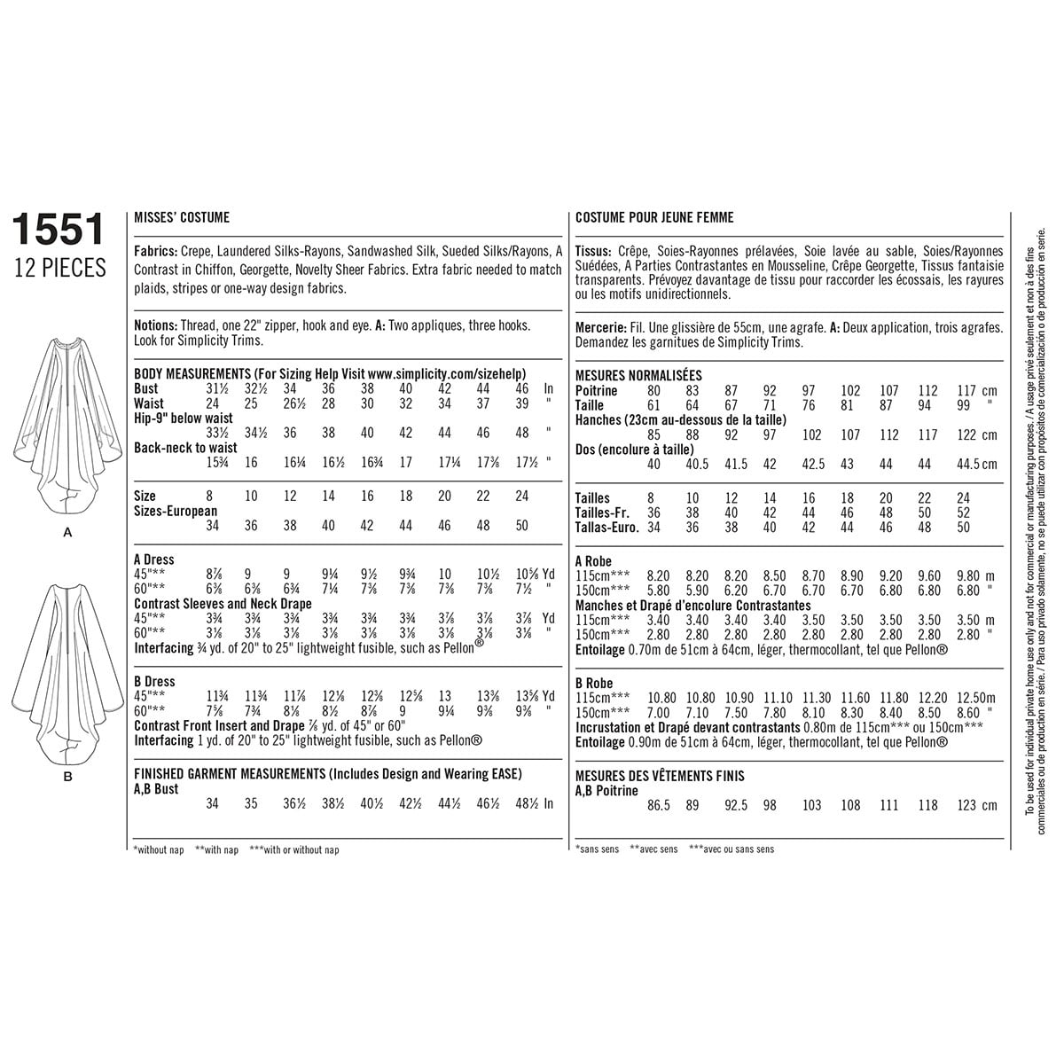 Simplicity Craft Size 16-24 Costume Pattern, 1 Each - Walmart.com