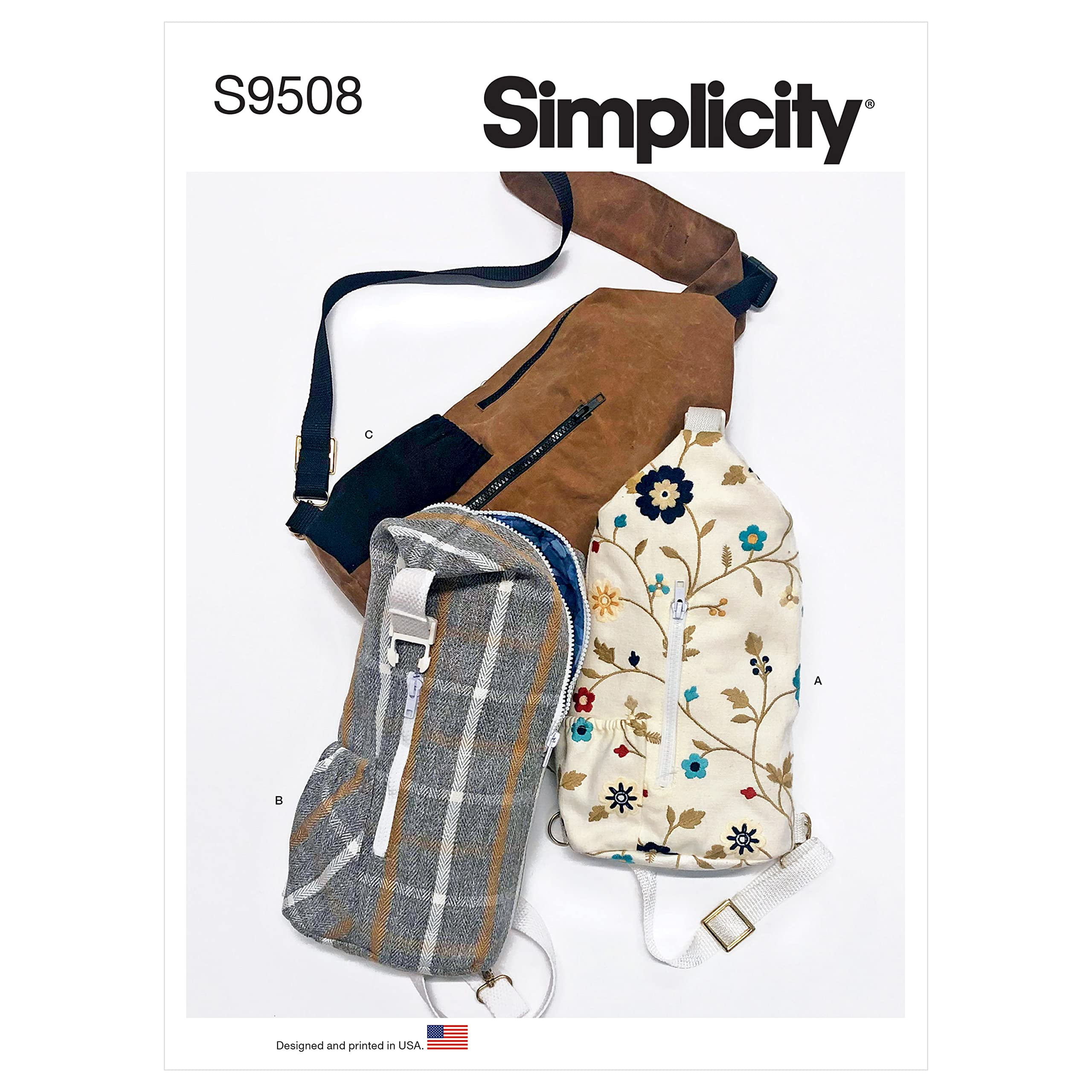 Simplicity Cross-Body Bag Sewing Pattern Kit, Code S9508, Two Sizes ...