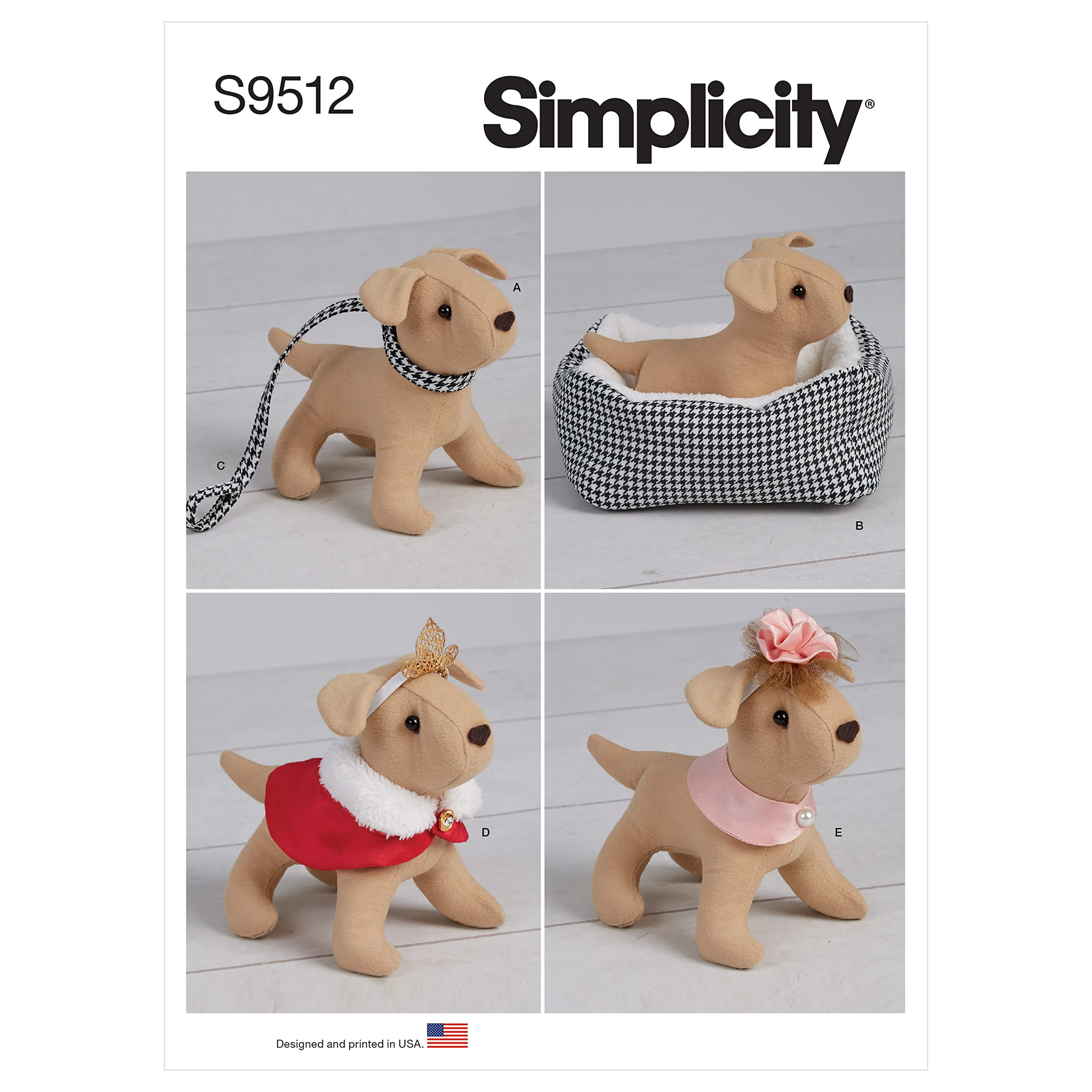 Simplicity Dog and Accessories Plush Animal Sewing Pattern Kit, Code ...