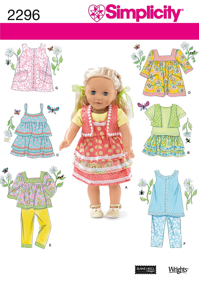 Simplicity Doll Clothes Pattern, 1 Each - Walmart.com