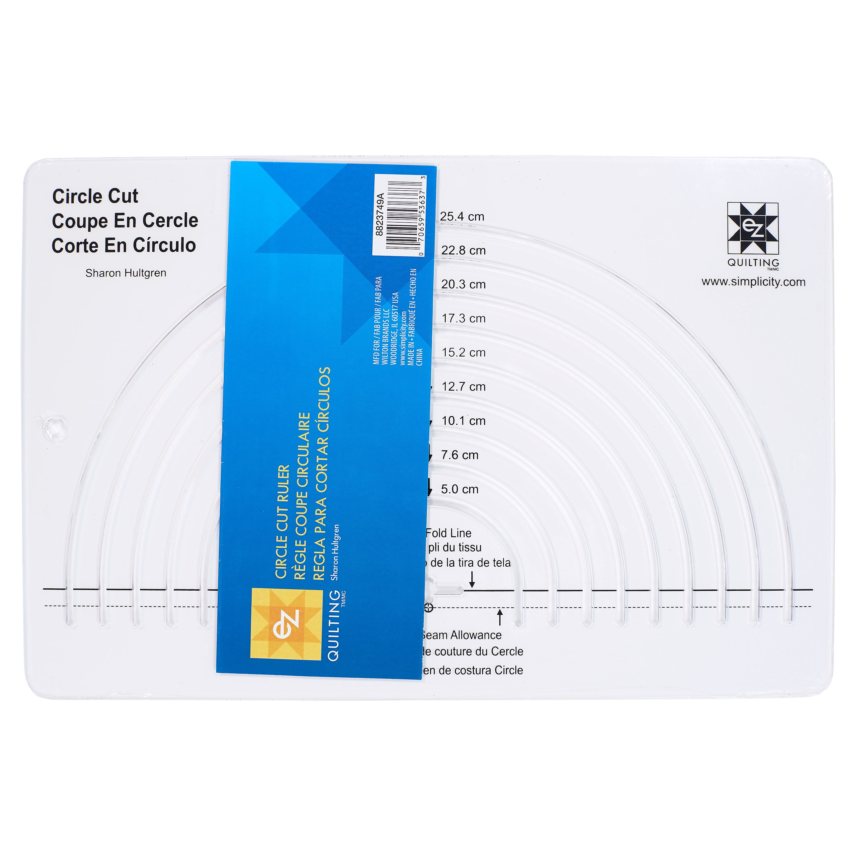 Simplicity EZ Quilting Circle Cut Ruler - Walmart.com