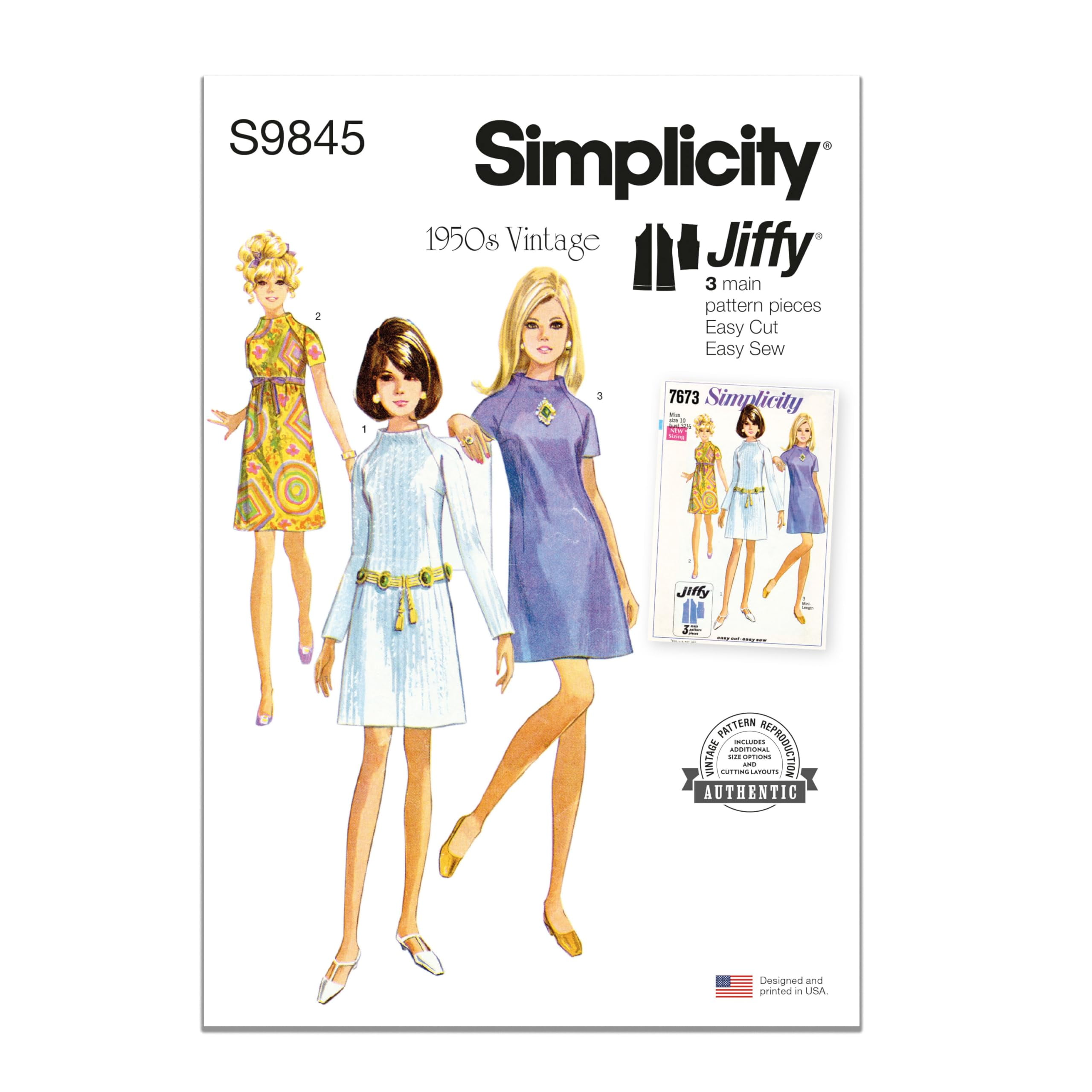 Simplicity Easy Misses' Vintage 1960's Collarless A-line Dress Sewing ...