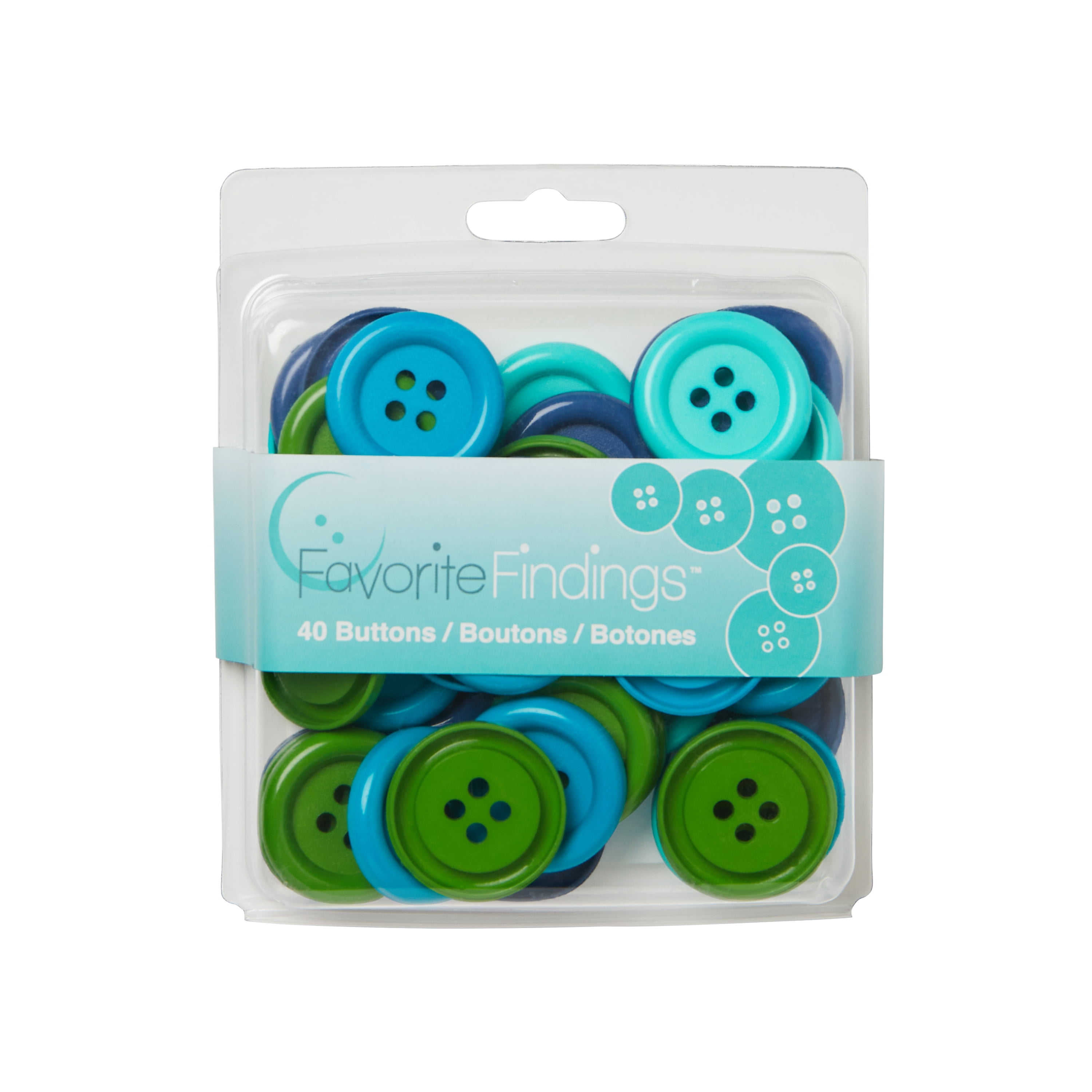 Simplicity Favorite Findings Big Button Clamshells 1 3/8-Inch Ocean 4 ...