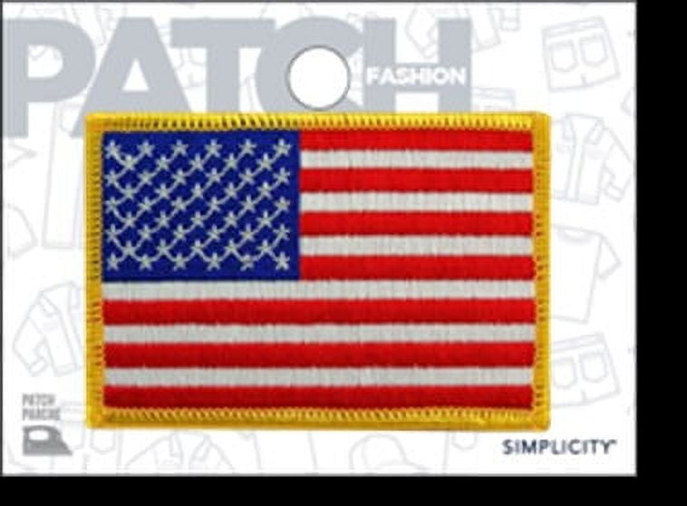 Simplicity Flag Iron-on Applique, Red, White and Blue Fashion Patch ...