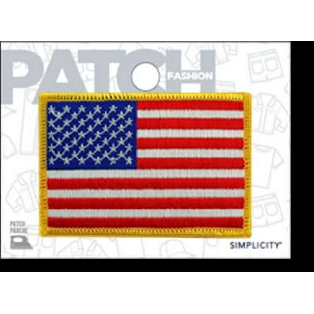 Simplicity Flag Iron-on Applique, Red, White and Blue Fashion Patch ...