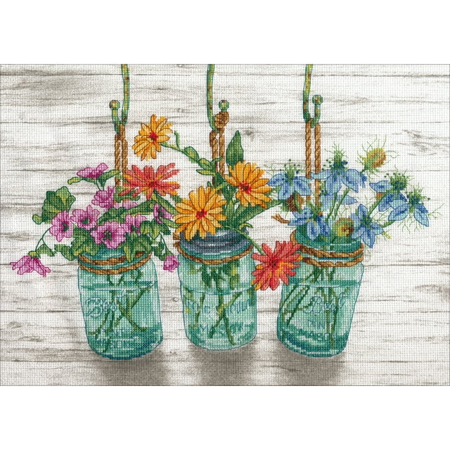 Simplicity Flowering Jars Counted Cross Stitch Kit by Dimensions, 1 ...