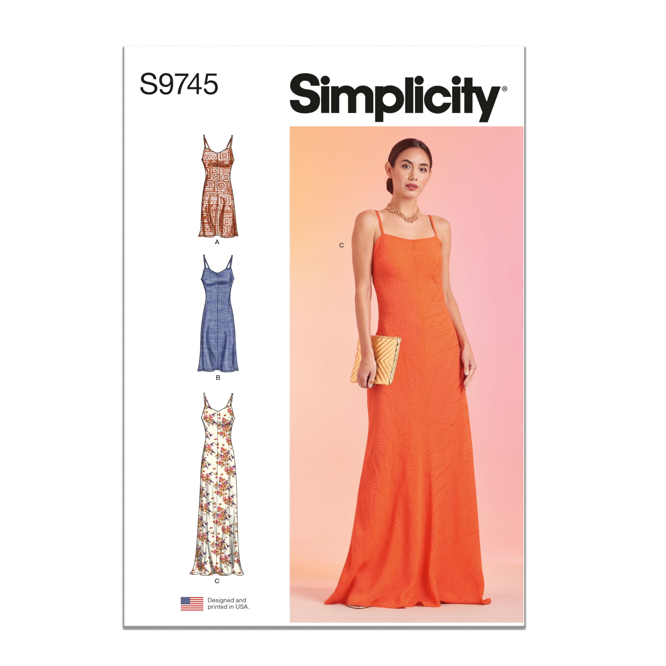 Simplicity Misses' Mini, Knee, and Floor Length Slip Dress Sewing ...