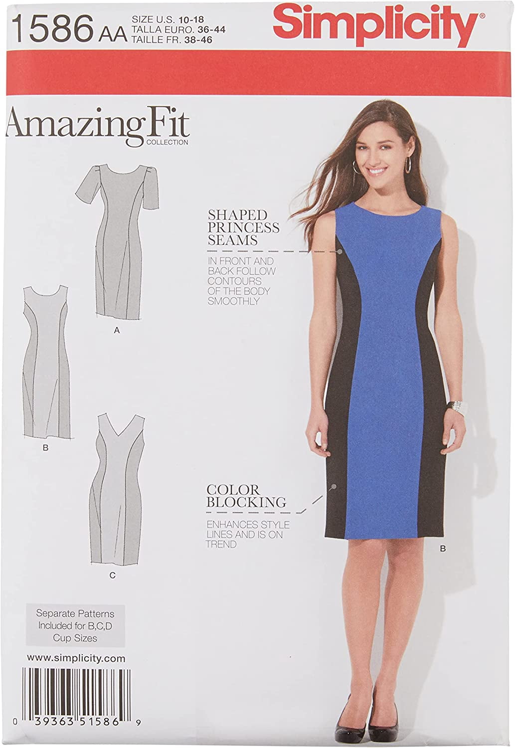 Simplicity Misses' & Plus Size 10-18 Amazing Fit Dress Pattern, 1 Each ...