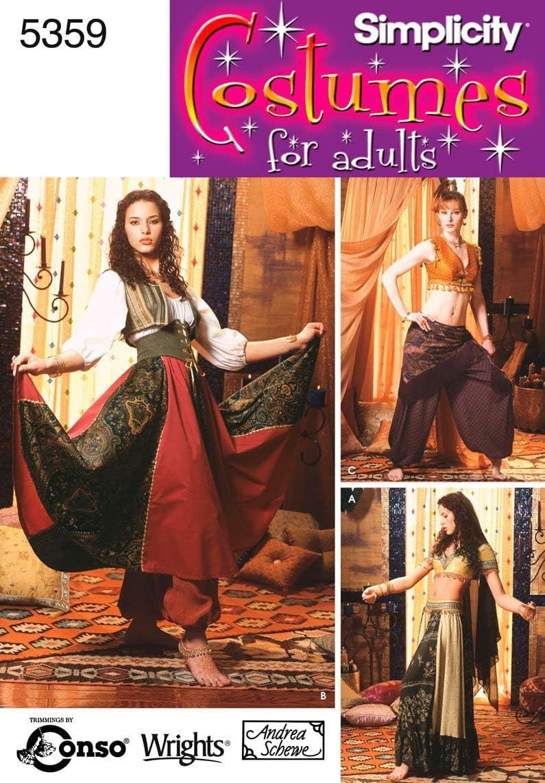 Simplicity Misses' Size 14-20 Belly Dancing Costumes Pattern, 1 Each ...