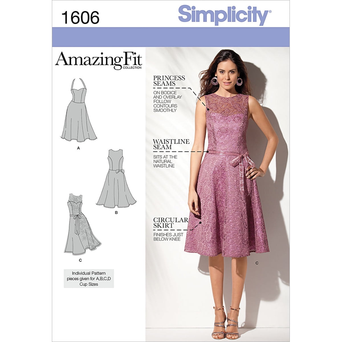 Simplicity Misses' Size 14-22 Amazing Fit Dress Pattern, 1 Each ...