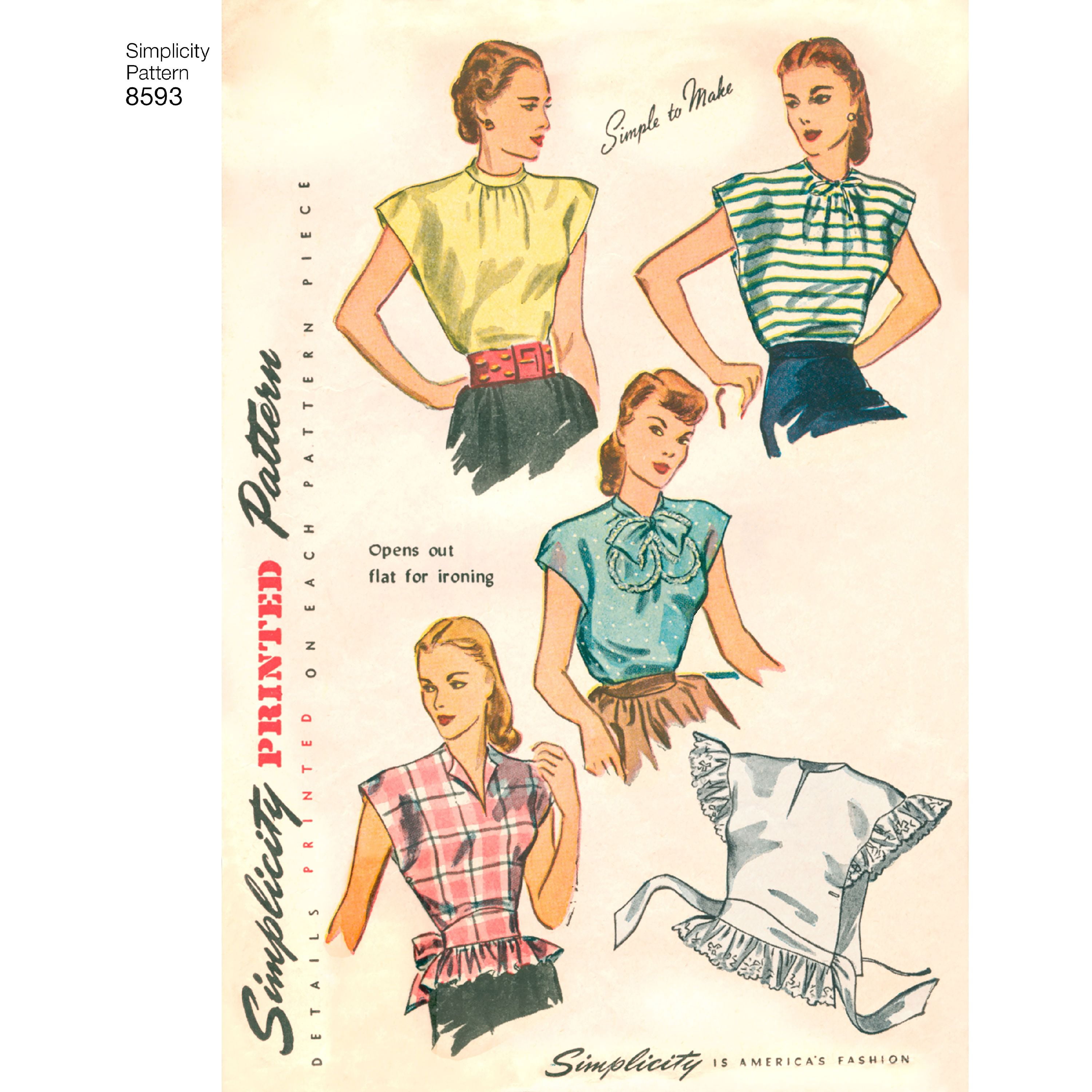 Simplicity Misses' Size S-L Vintage Poncho Blouses Pattern, 1 Each ...