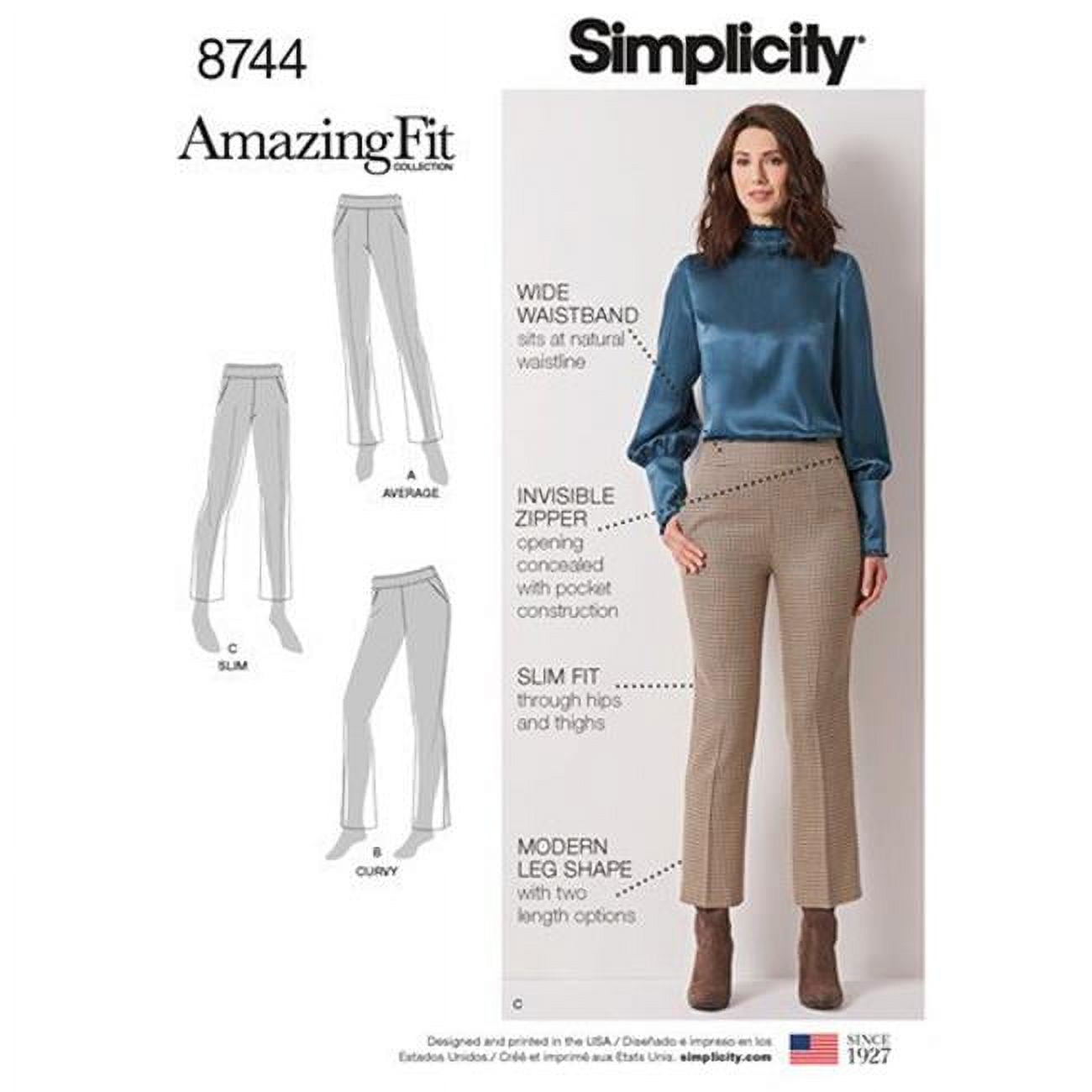 Simplicity Patterns US8744AA Misses & Womens Amazing Fit Pants Pattern ...