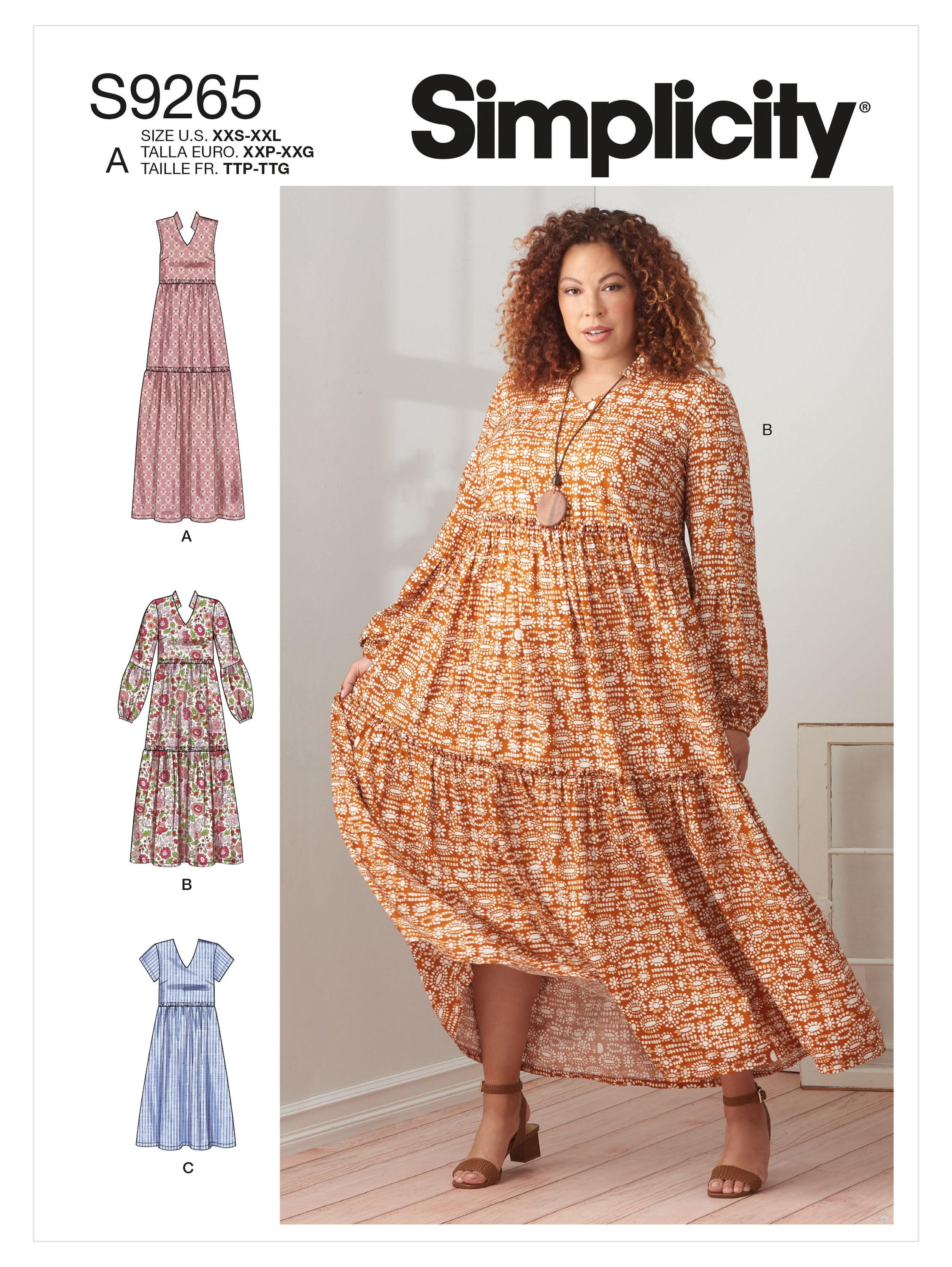 Simplicity Patterns XXS-XS-S-M-L-XL-XXL - Walmart.com