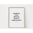 Simplicity Quote Poster Black And White Typography Minimalist Wall Art ...
