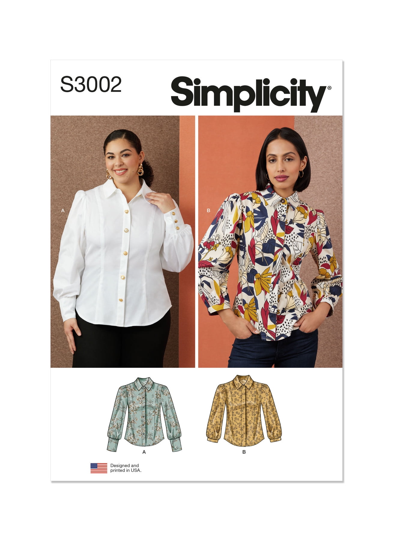 Simplicity Sewing Pattern 3002 - Misses' and Women's Blouses, Size: M1 ...