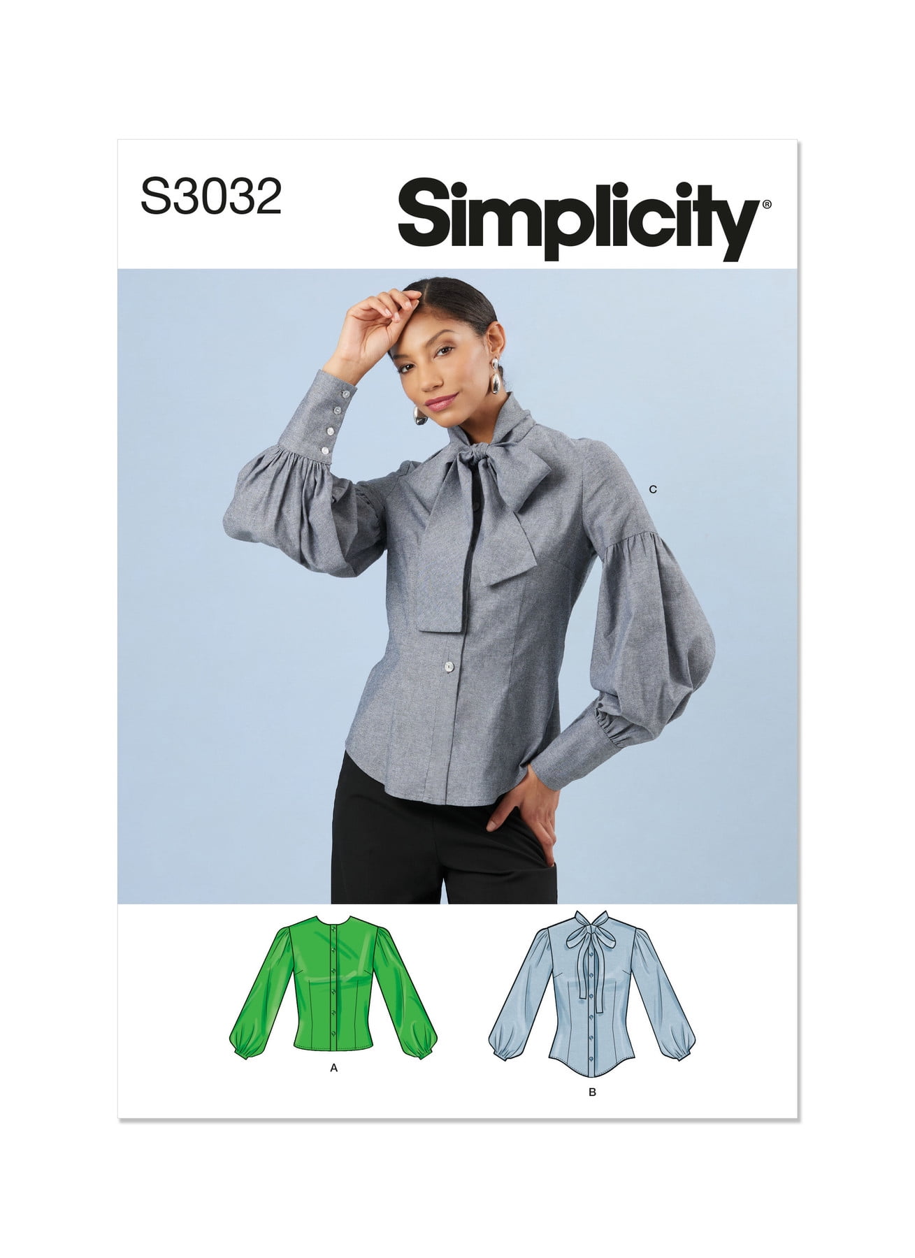 Simplicity Sewing Pattern 3032 - Misses' Blouses, Size: K5 (8-10-12-14 ...